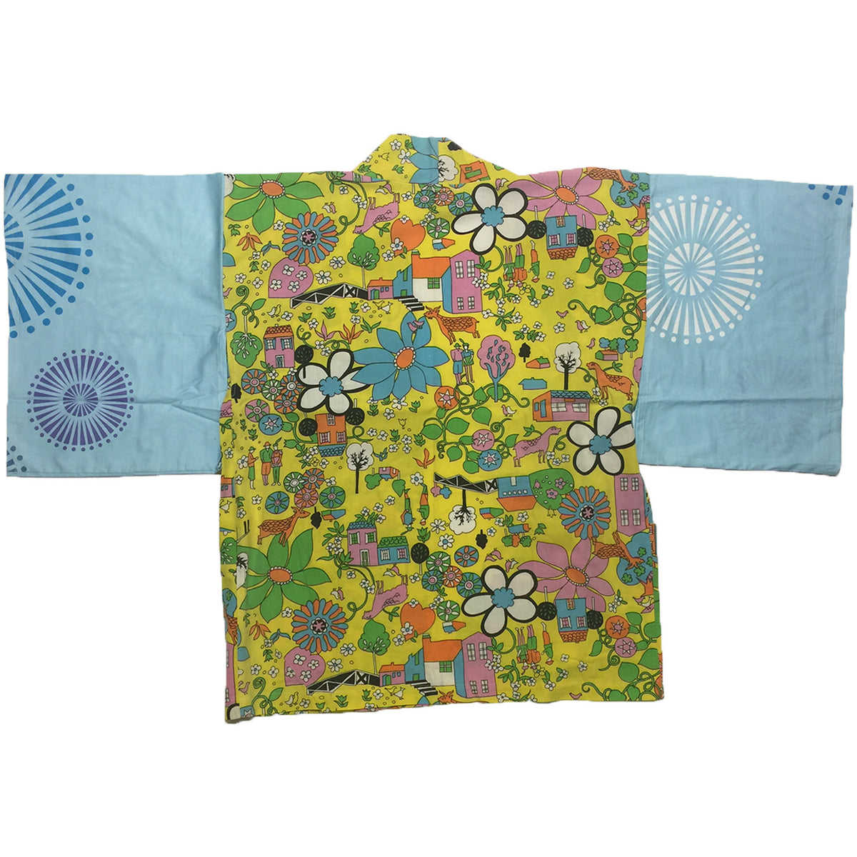 Flower Town, Yellow and Baby Blue Haori – Blim Vancouver