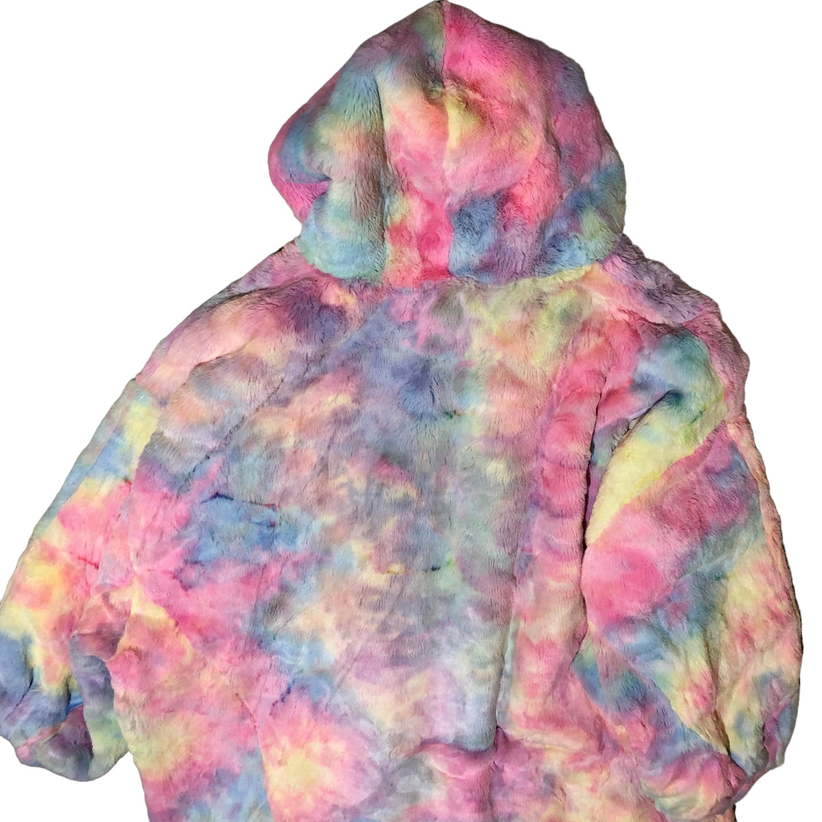 Hooded Rainbow Faux Fur Full length Jacket – Blim Vancouver